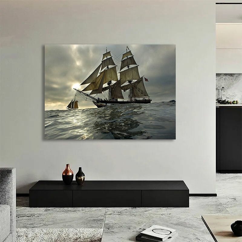 Картина ВсеКартины. тут "Море, парусник", холст, на подрамнике, 20x30 см