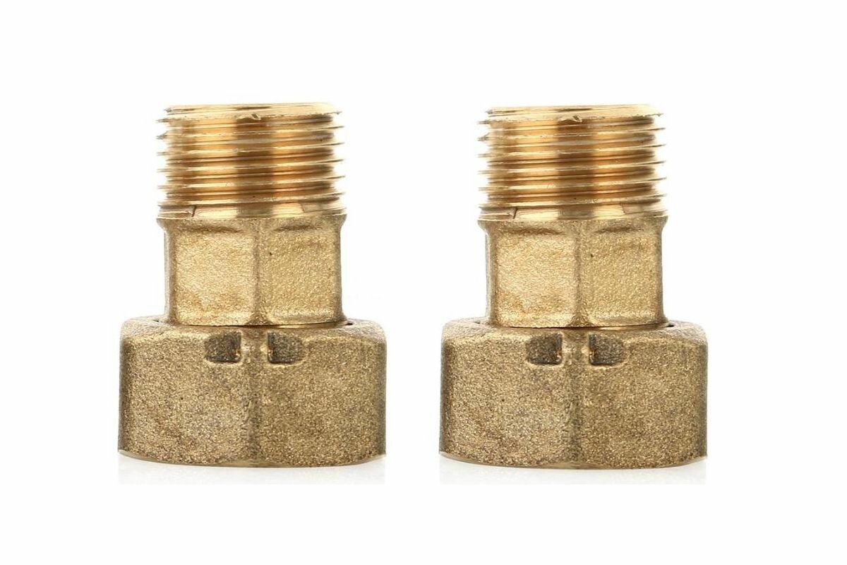 Штуцер для счетчика воды с накидной гайкой 1/2" (2 шт.)