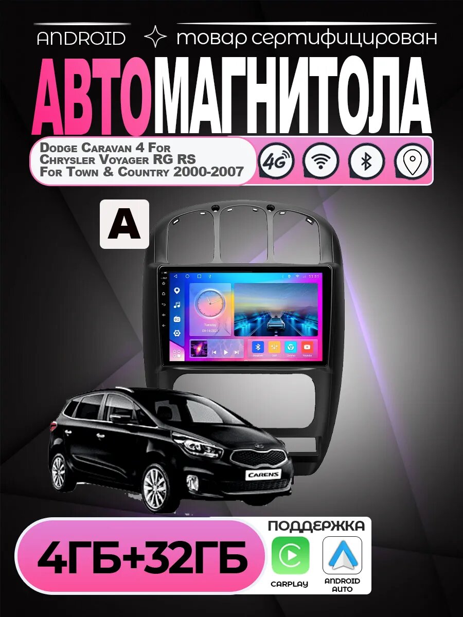 Магнитола TS18 PRO Dodge Caravan 4 2000-2007 4/32 ГБ Bluetooth, FM/AM, GPS