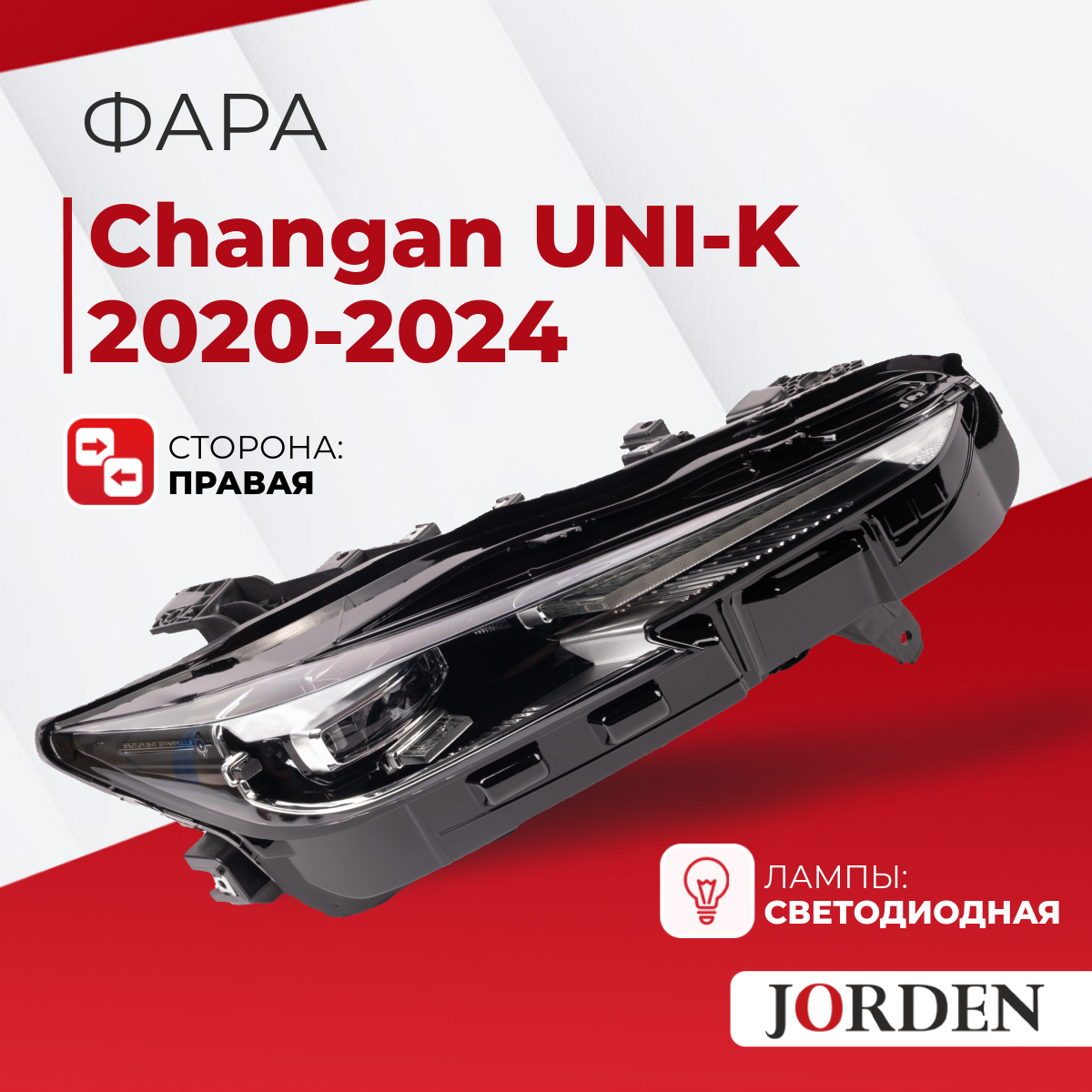 Фара Чанган юни к Changan UNI-K 2020-2024 правая диодная high автомобильный фонарь головного света ближний дальний