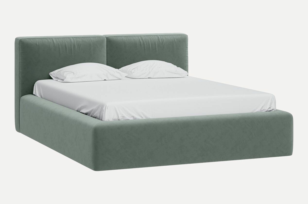 Кровать двуспальная 180x200 Divan.ru Фостер Velvet Olive 233x206x94 см, велюр, зеленый