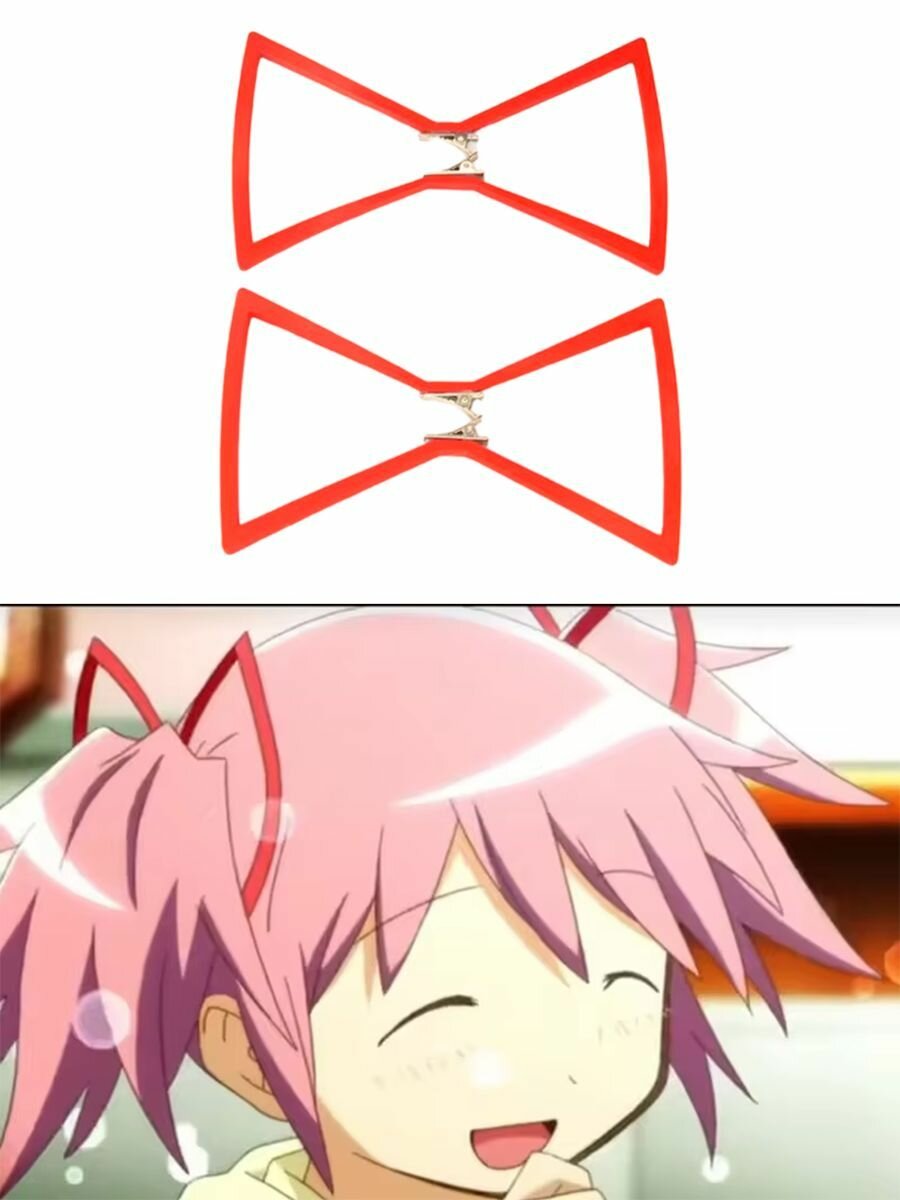 Заколки - бантики Мадоки Канамэ из аниме Девочка - волшебница Мадока