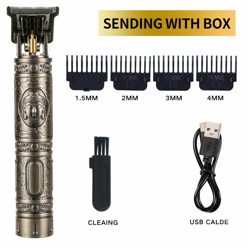 Электробритва мужская для бритья бороды и усов с насадками, триммер, шейвер для лица аккумуляторный