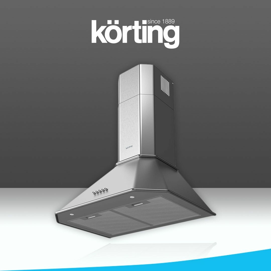 Купольная вытяжка Korting KHC 6839 X ширина 60 см, производительность 850 м3/ч, 3 скорости, нержавеющая сталь