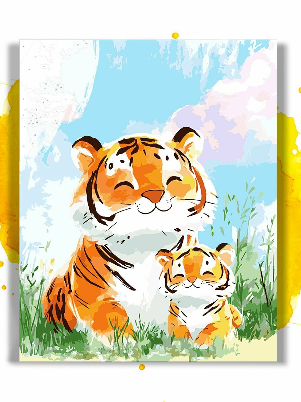 Картина по номерам на холсте Тигр с тигрёнком Арт, 40 х 50 см