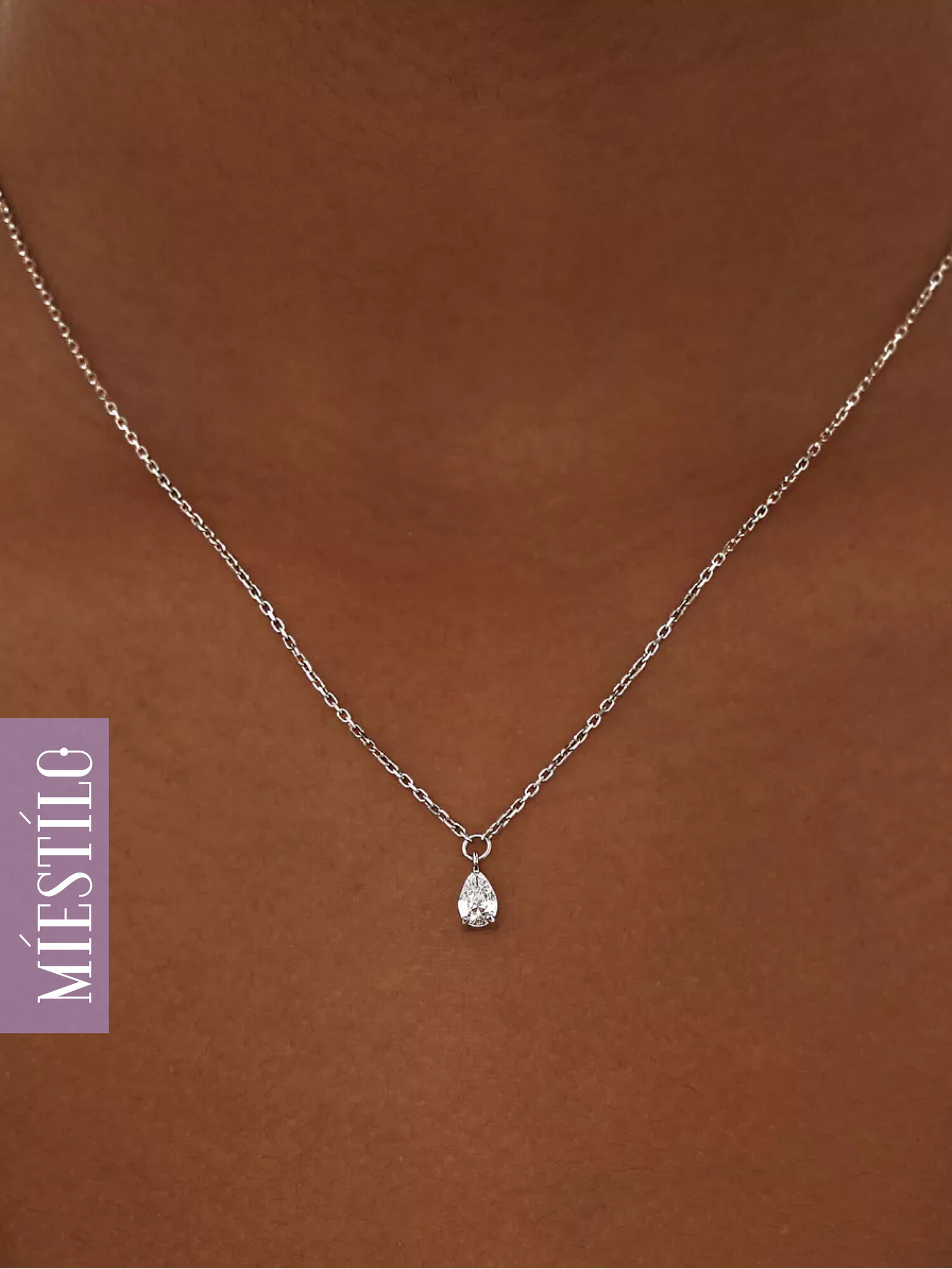 Колье, серебро, 925 проба, родирование, фианит