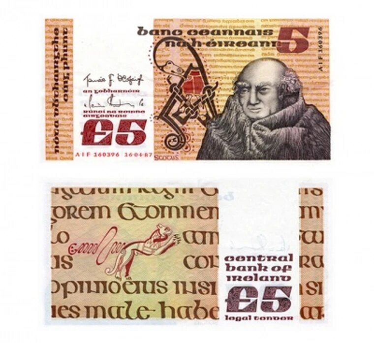 5 фунтов 1987 года Ирландия, сувенирная копия, банкноты и купюры редкие коллекционные
