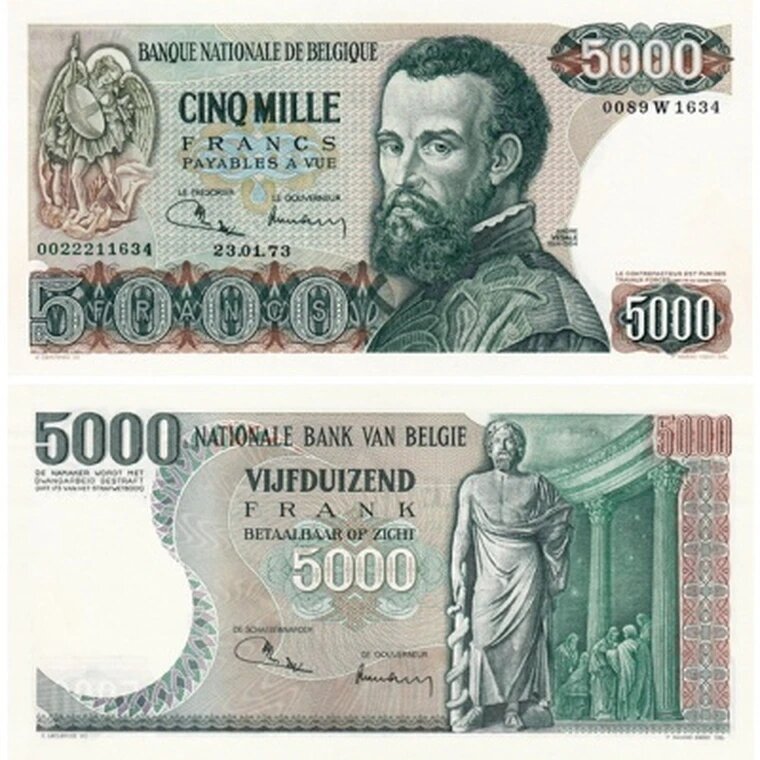 5000 франков 1973 года Бельгия, сувенирная копия, банкноты и купюры редкие коллекционные