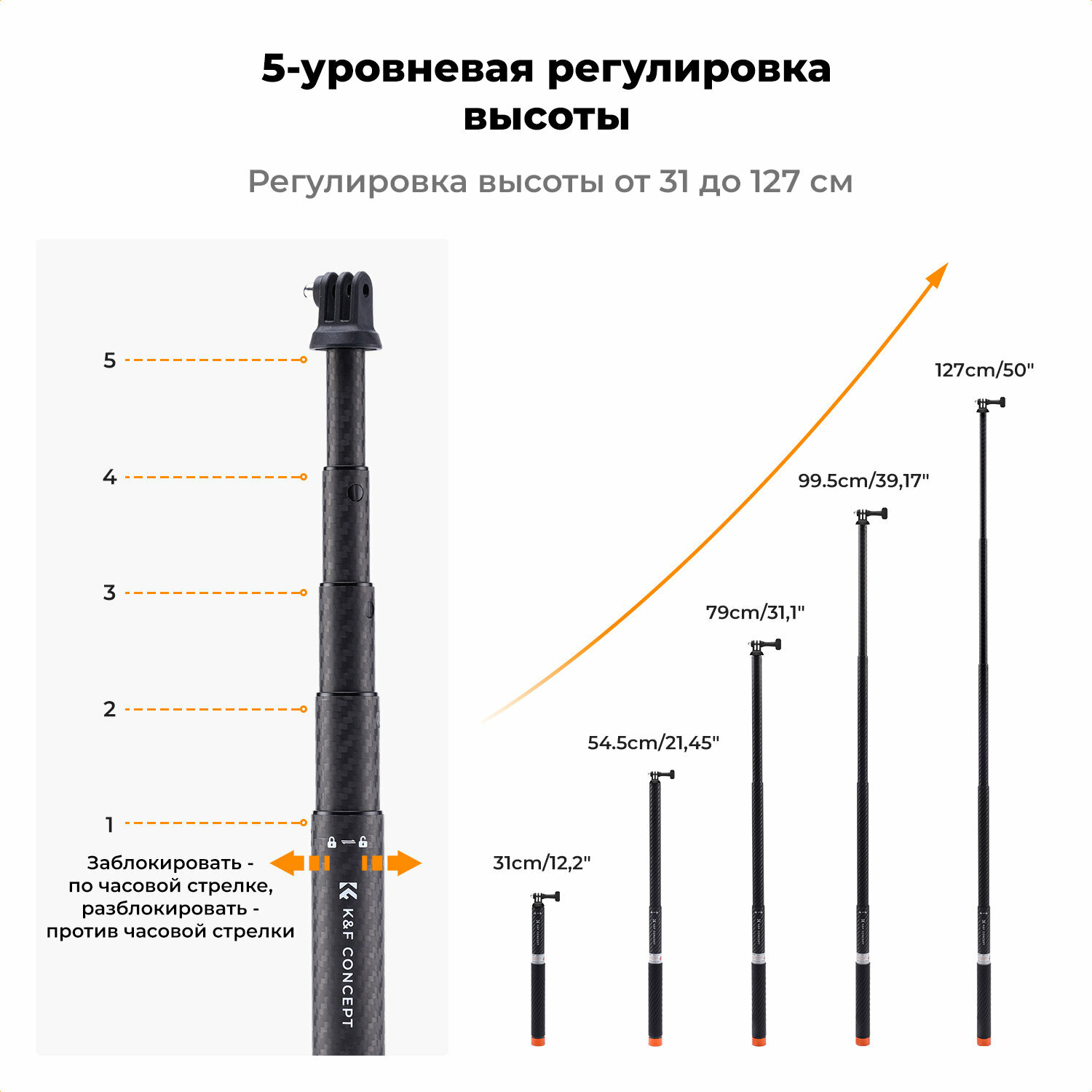 Монопод K&F Concept MS22 KF09.140 — фото 1