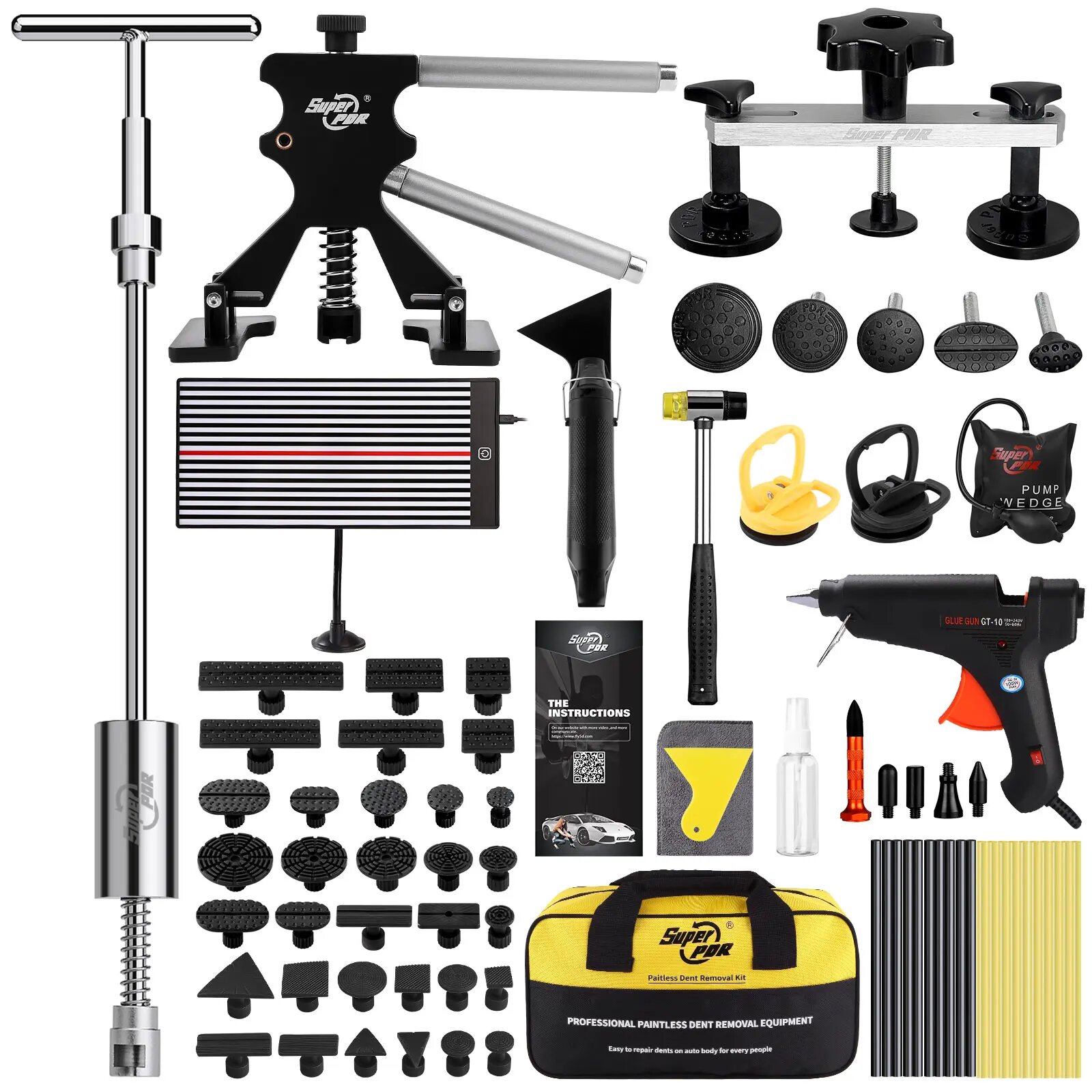 Super PDR инструмент для ремонта автомобиля, инструмент для ремонта кузова, съемник вмятин, ремонт автомобиля, комплект для вмятин, инспекционные продукты, диагностические инструменты Deluxe Set