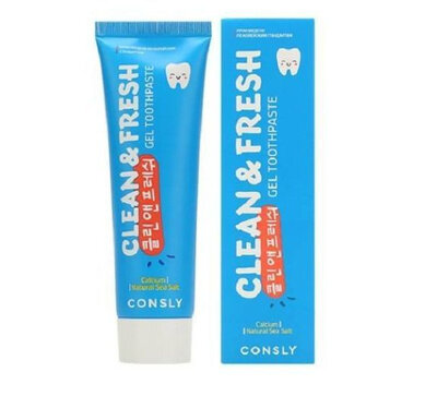 Consly Toothpaste Паста зубная гелевая Clean&Fresh с кальцием и натуральной морской солью With Calcium and Natural Sea Salt, 105 г