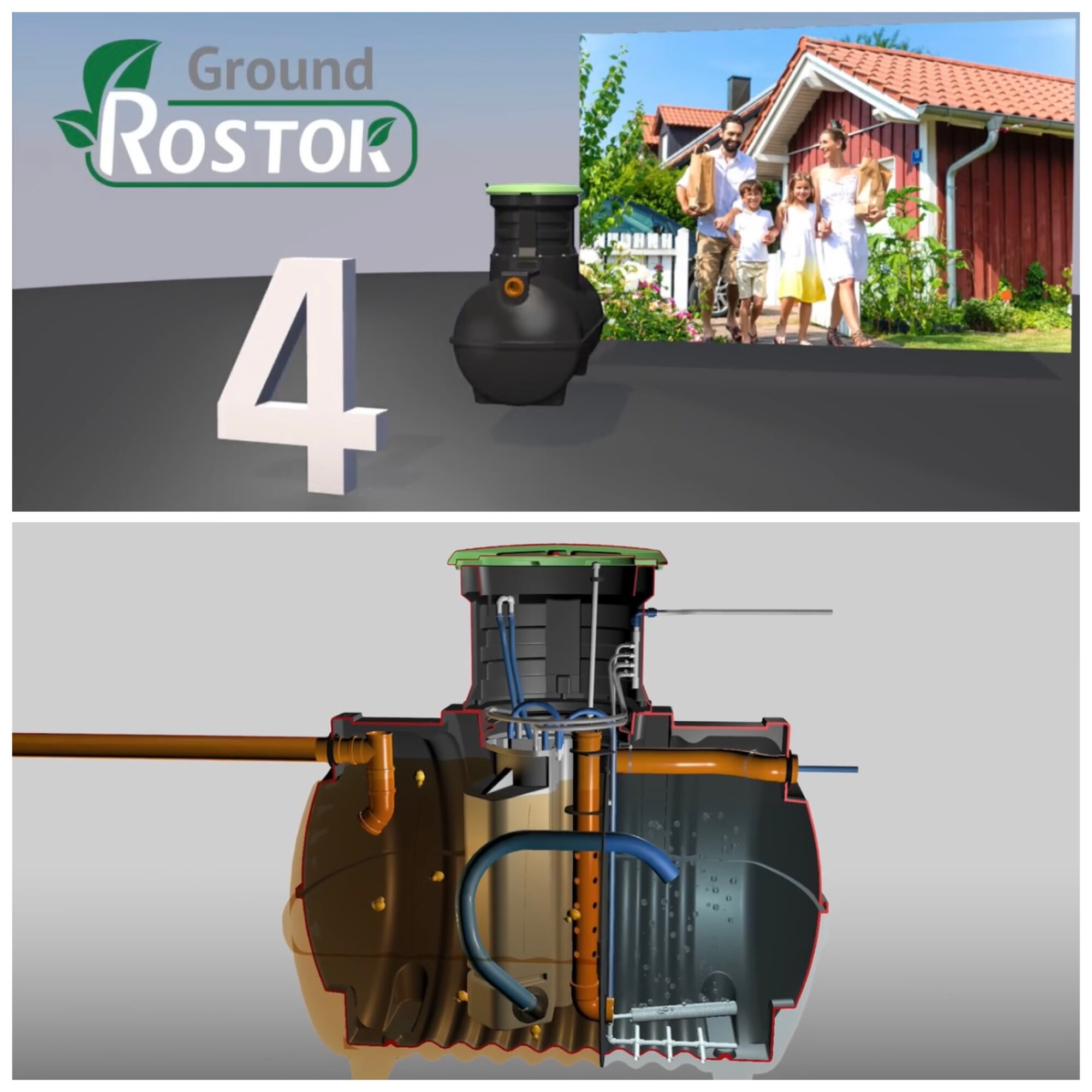 Автономная канализация "Rostok Ground 4 Pro", принудительная, горловина 600мм