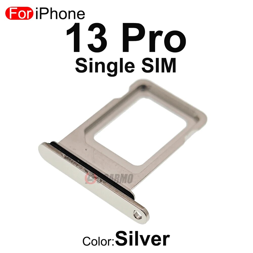 Держатель для SIM-карты Aocarmo, запасные части для Apple iPhone 13 Pro, 13 Pro Single SIM-Silver