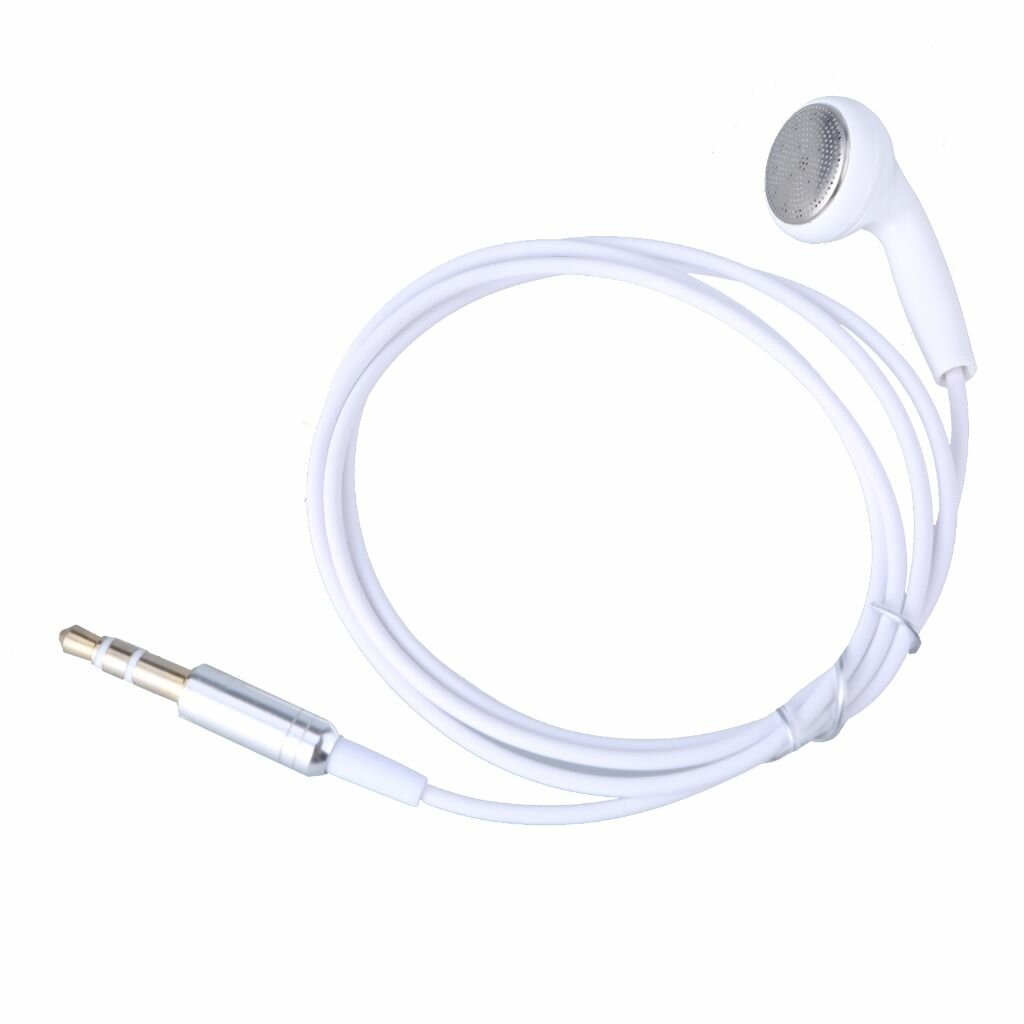 Аудио-односторонние наушники-вкладыши с проводом 3,5 мм-белые-90 см