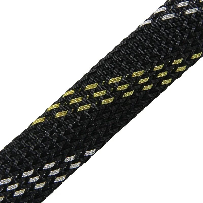 PULAND ПЭТ кабельный шланг 2-40 мм 2mm, Black Gold Sliver