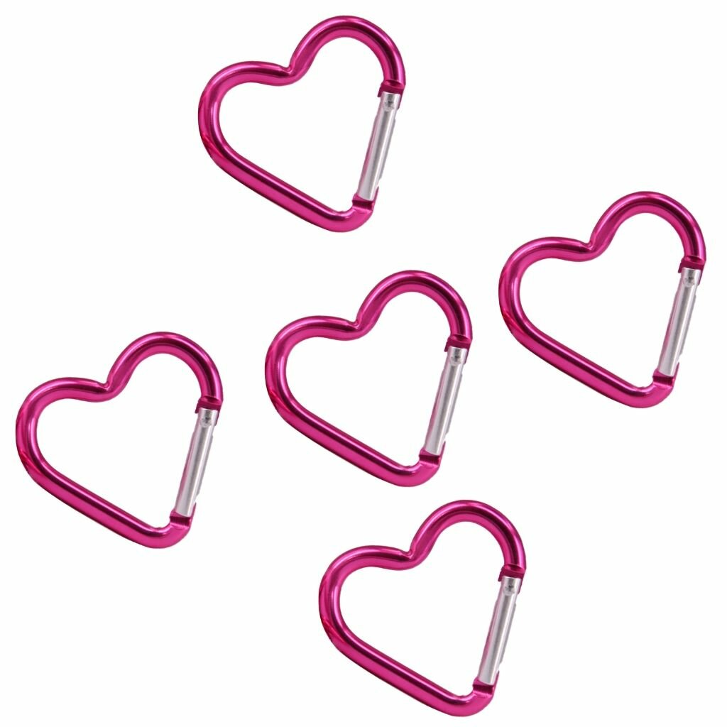 Аксессуары для альпинизма, Сердцевидный карабин - розовый, 5 штук