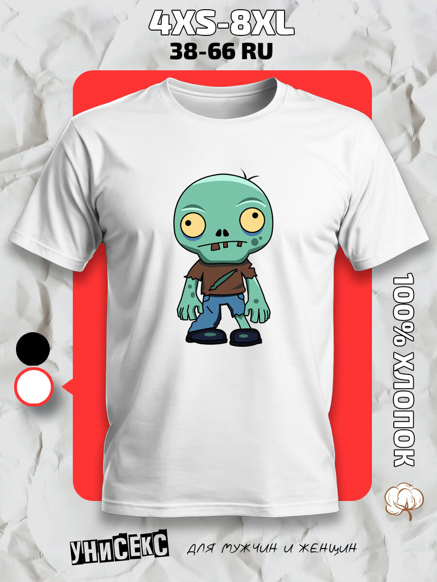 Футболка с принтом Растения Против Зомби