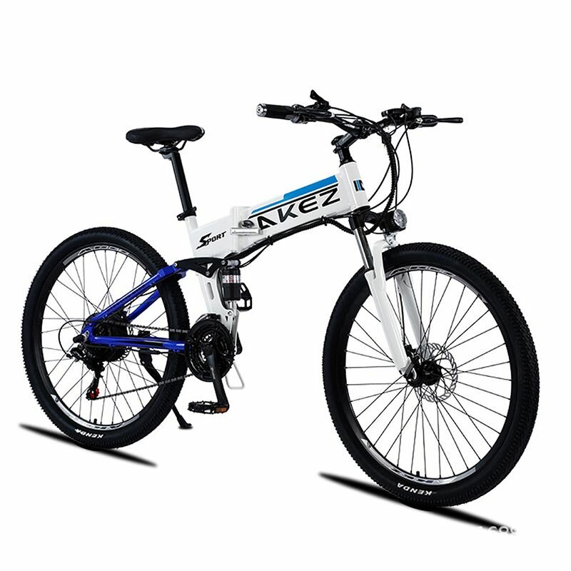 Электрический горный велосипед AKEZ27.5LH, 27,5-дюймовая, двигатель 500 Вт, белый синий