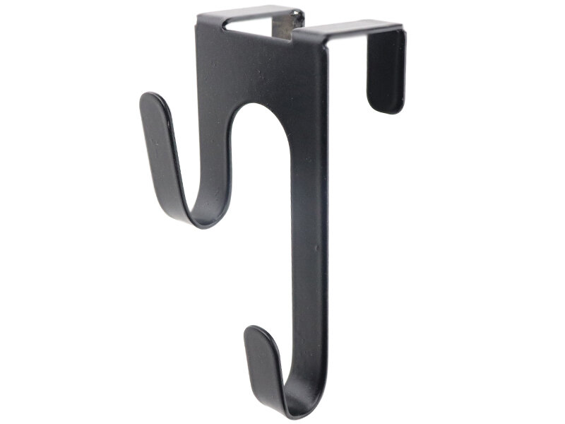 Крючок мебельный ноэз двойной, металл 1,2 мм, черный матовый