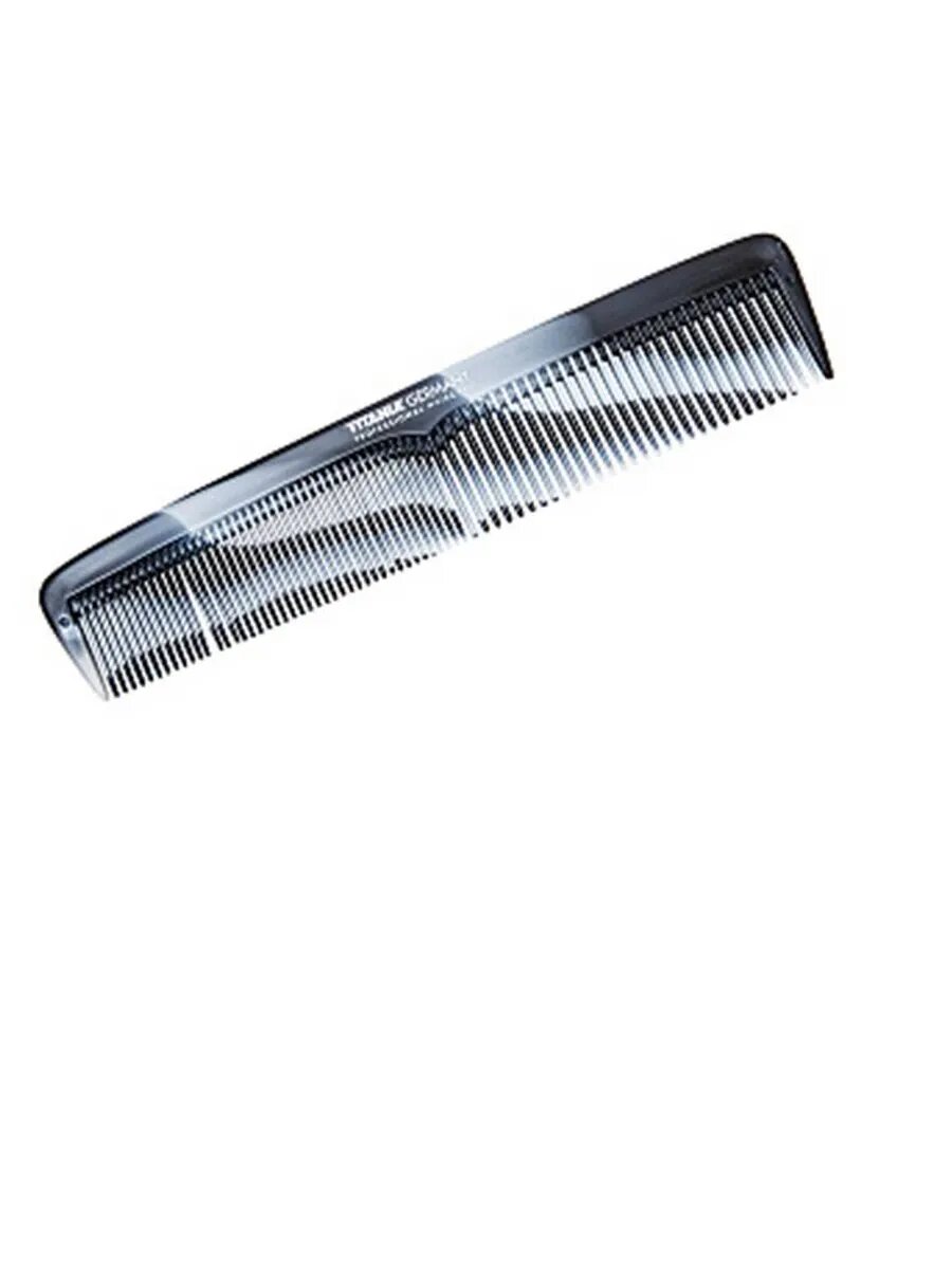 Расчёска Titania, 21см, с частыми/редкими зубцами, серо-белая