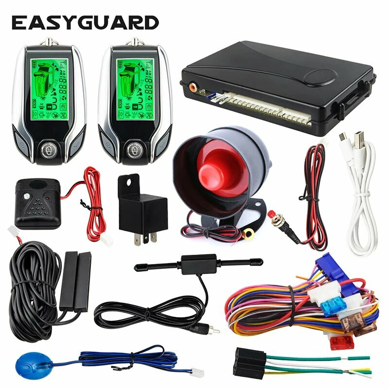 Автосигнализация EASYGUARD 2-Way PKE С ЖК-дисплеем И Дистанционным Управлением