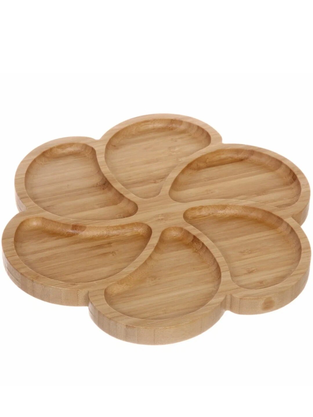 Менажница "Бамбук" 86428, бамбук, 30x30 см, фигурная, бежевая