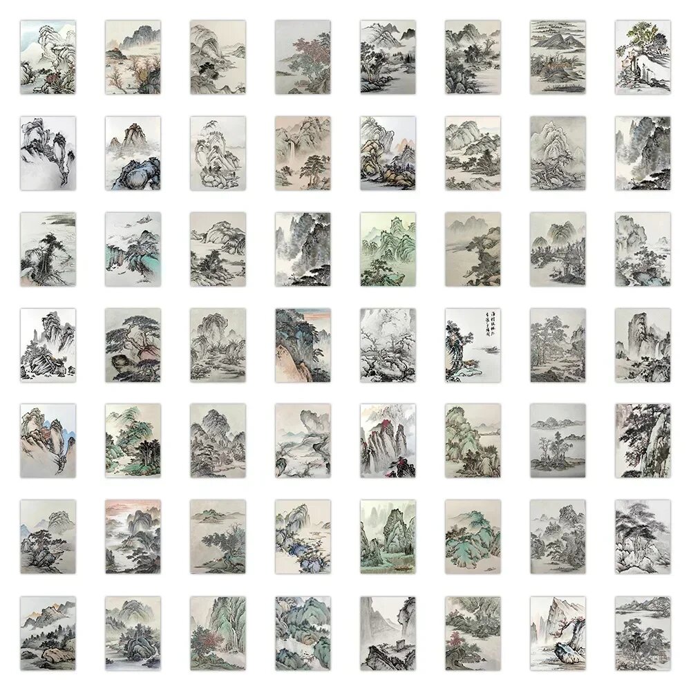 60 шт. наклеек в китайском ретро стиле A