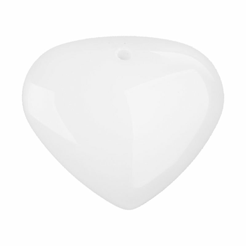 (1 шт.) Хрустальная подвеска-сердце, белый нефрит, большая