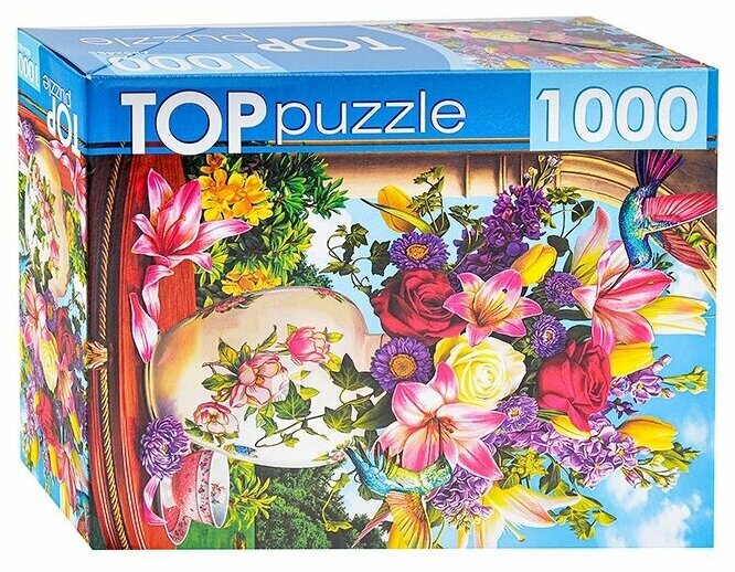 ПазлыTOPpuzzle 1000 дет. Летний букет и колибри ХТП1000-2172, (Рыжий кот)