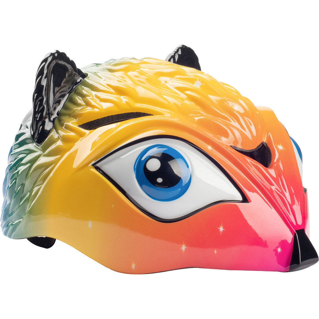 Защитный детский шлем для велосипеда/для роликов Funny Animals Лиса желто-розовый, размер 49-55 cм