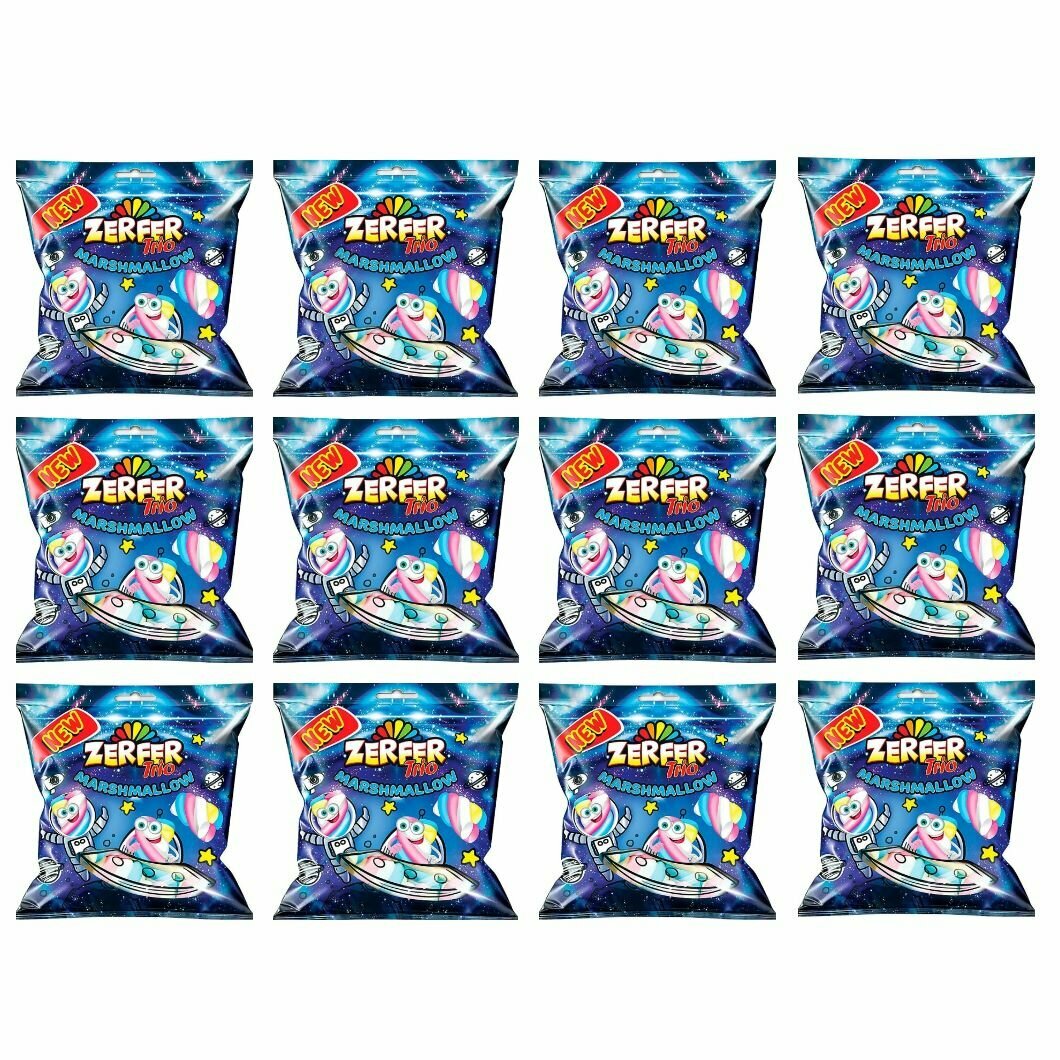 Zerfer Маршмеллоу, Trio, клубника-ваниль-банан, 90 гр, 12 уп.