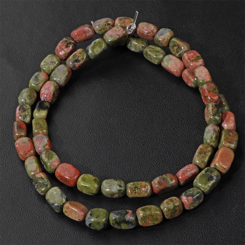 Бусы из унакита, 50-55 бусин, цвет 13
