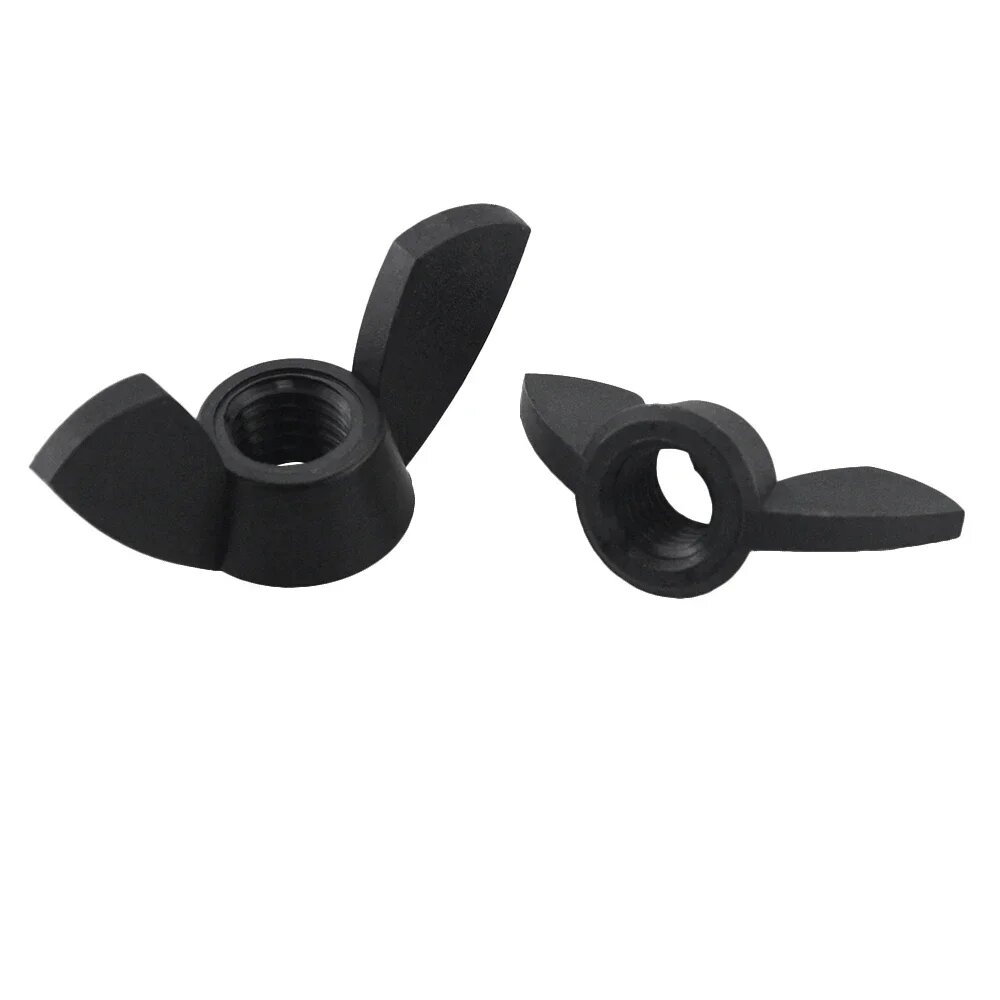 Черно-белые нейлоновые гайки-бабочки M3 M4 M5 M6 M8 M10 M12 M6(10pcs), Black