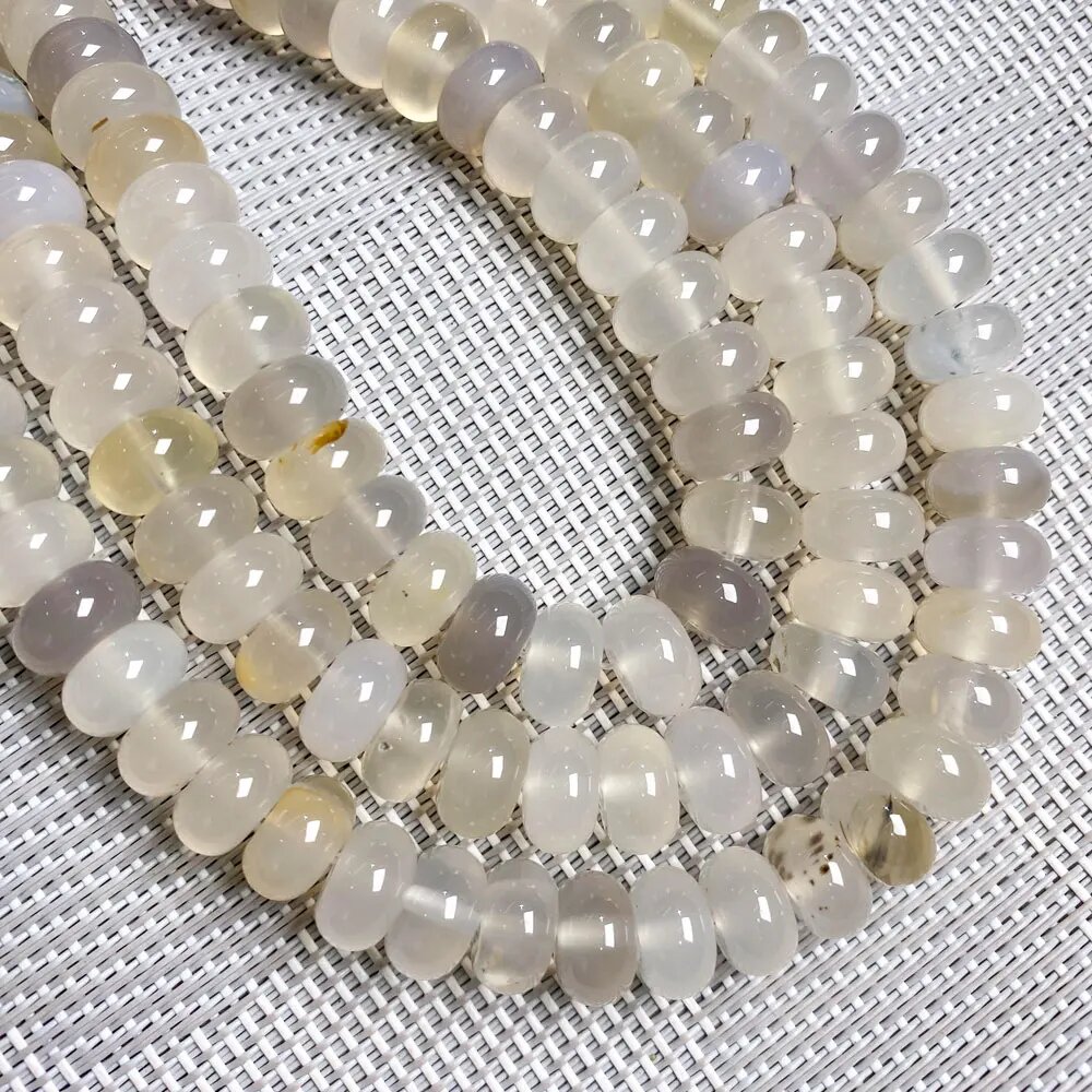 Бусины из агата 6х10 мм Белый, White Agate