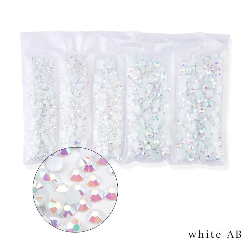 Стразы белые white AB 3/4/5 мм 2700 шт
