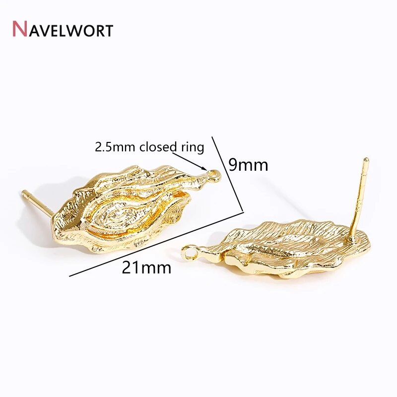 Фурнитура для сережек-гвоздиков NAVELWORT золотистого цвета 4 Pairs