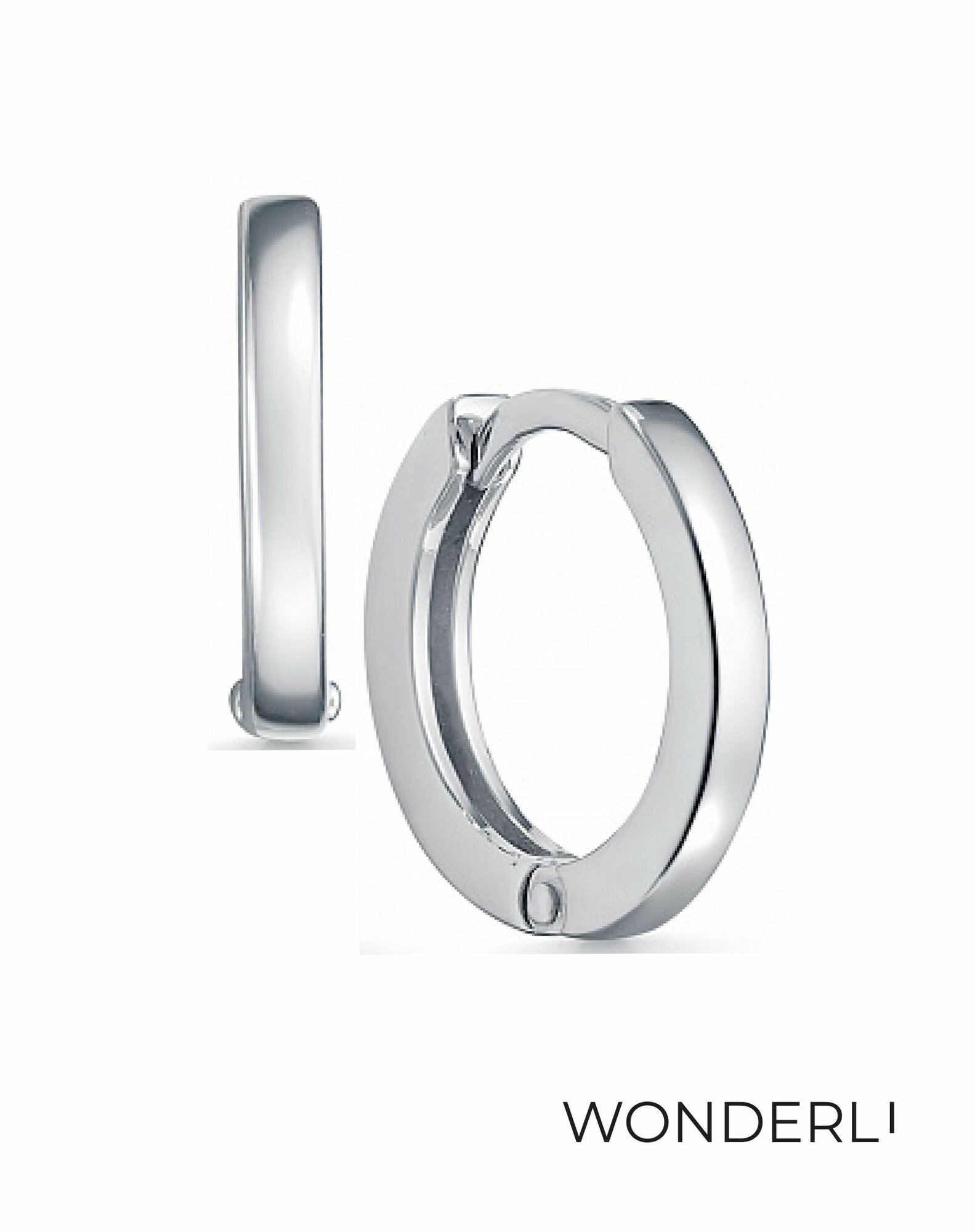 Серьги конго, серебро, 925 проба, родирование
