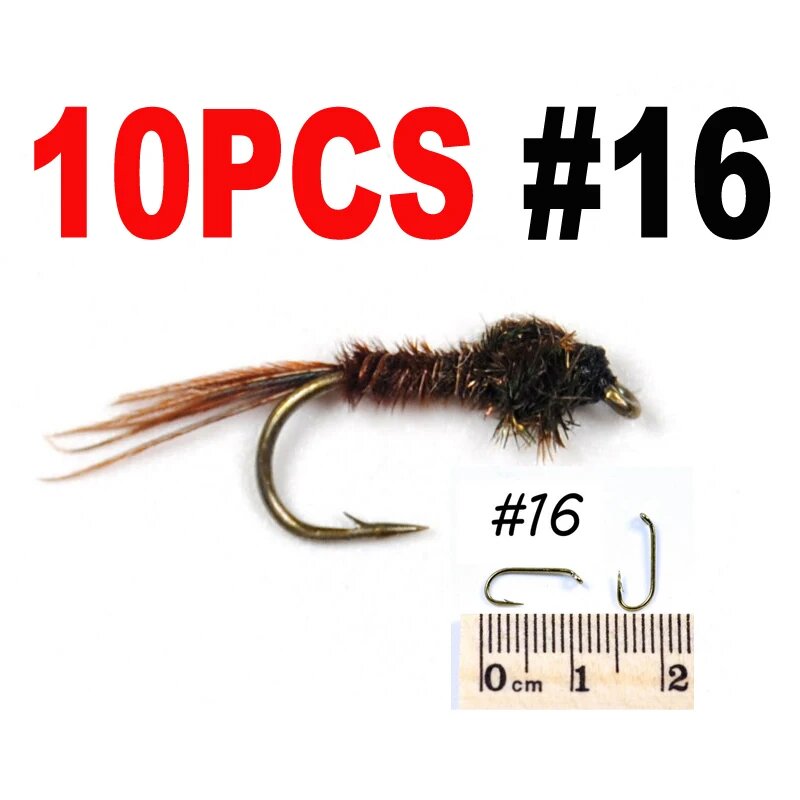 Мухи для рыбалки, 10pcs #16, фазан
