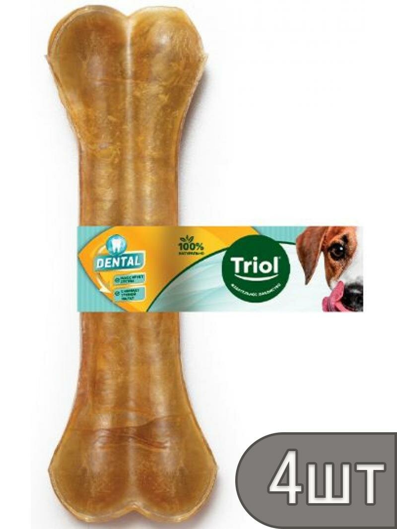 Triol Набор 4 шт Косточка жевательная DENTAL, 12,5см, 50г 0.2 кг