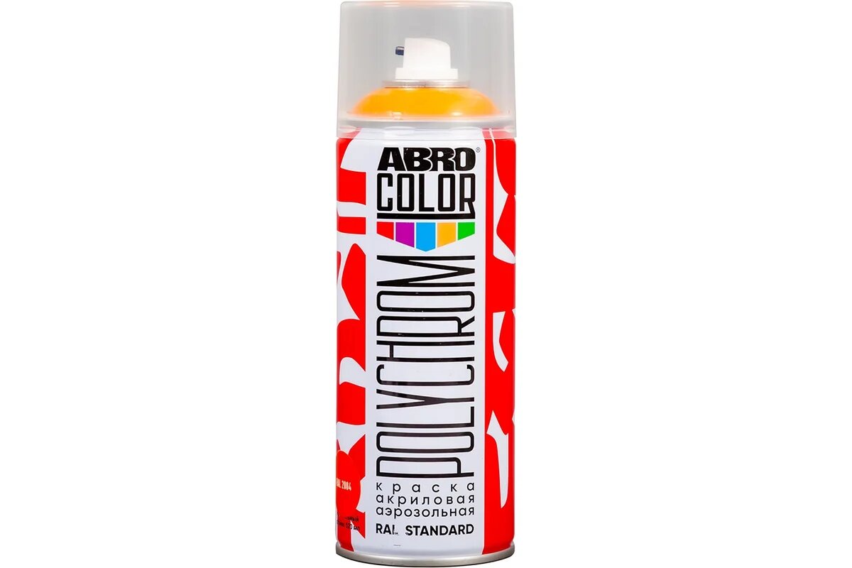ABRO Краска акриловая аэрозольная POLYCHROM RAL 2004 чистый оранжевый COLOR SP-RAL-2004