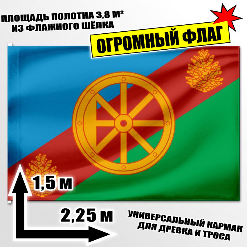 Флаг огромный Няндомского района 225x150 см