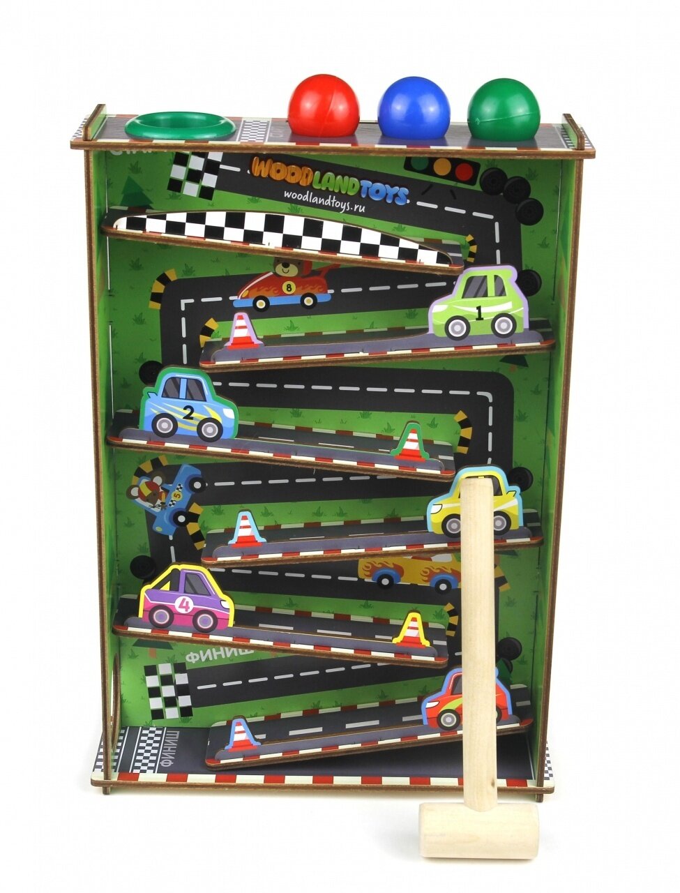 Стучалка WoodLand Toys Горки, Автодром (140102)