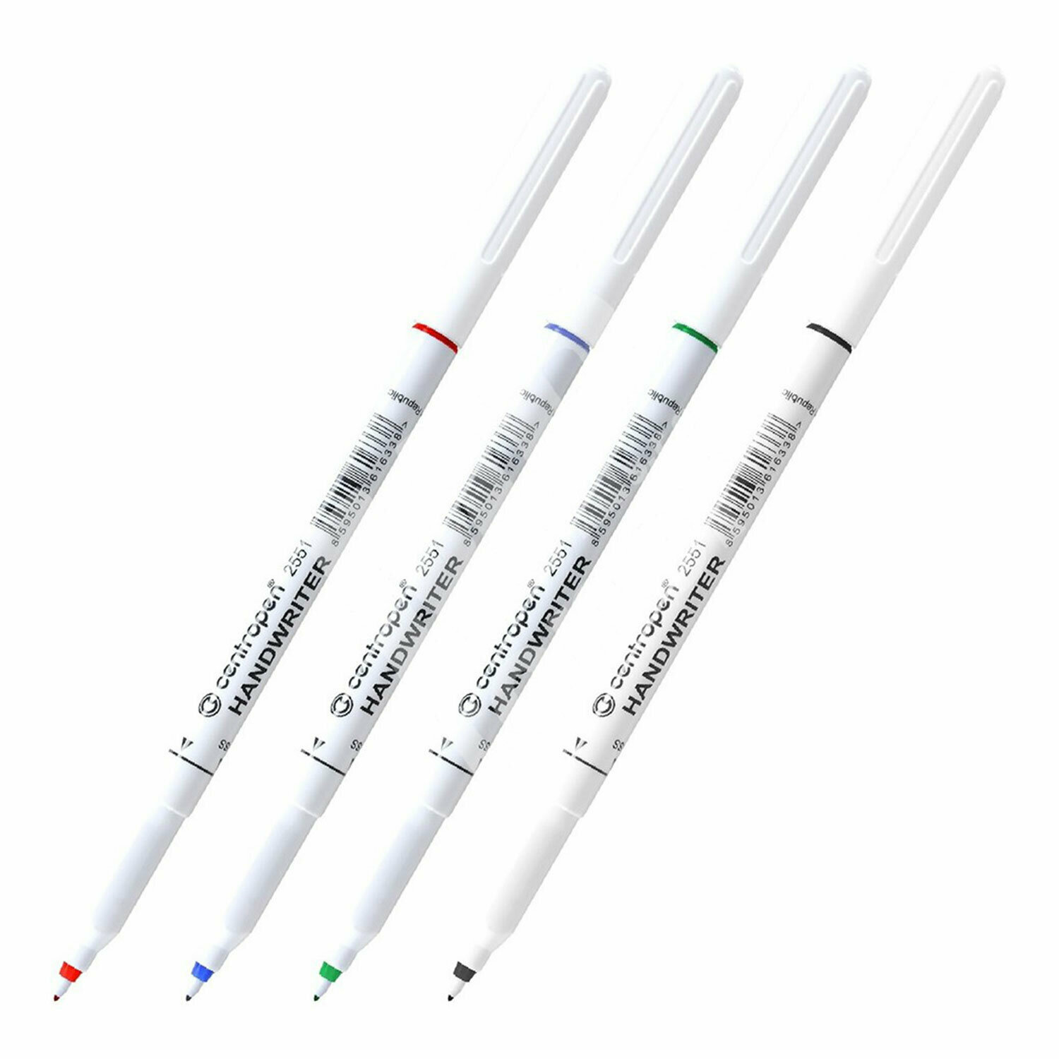 Ручки капиллярные Centropen линеры 4 цвета Handwriter, корпус тонкий, линия письма 0,5 мм