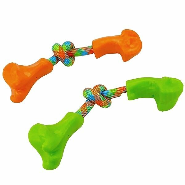 Игрушка для собак Dogman Кость двойная на канате, 23 см