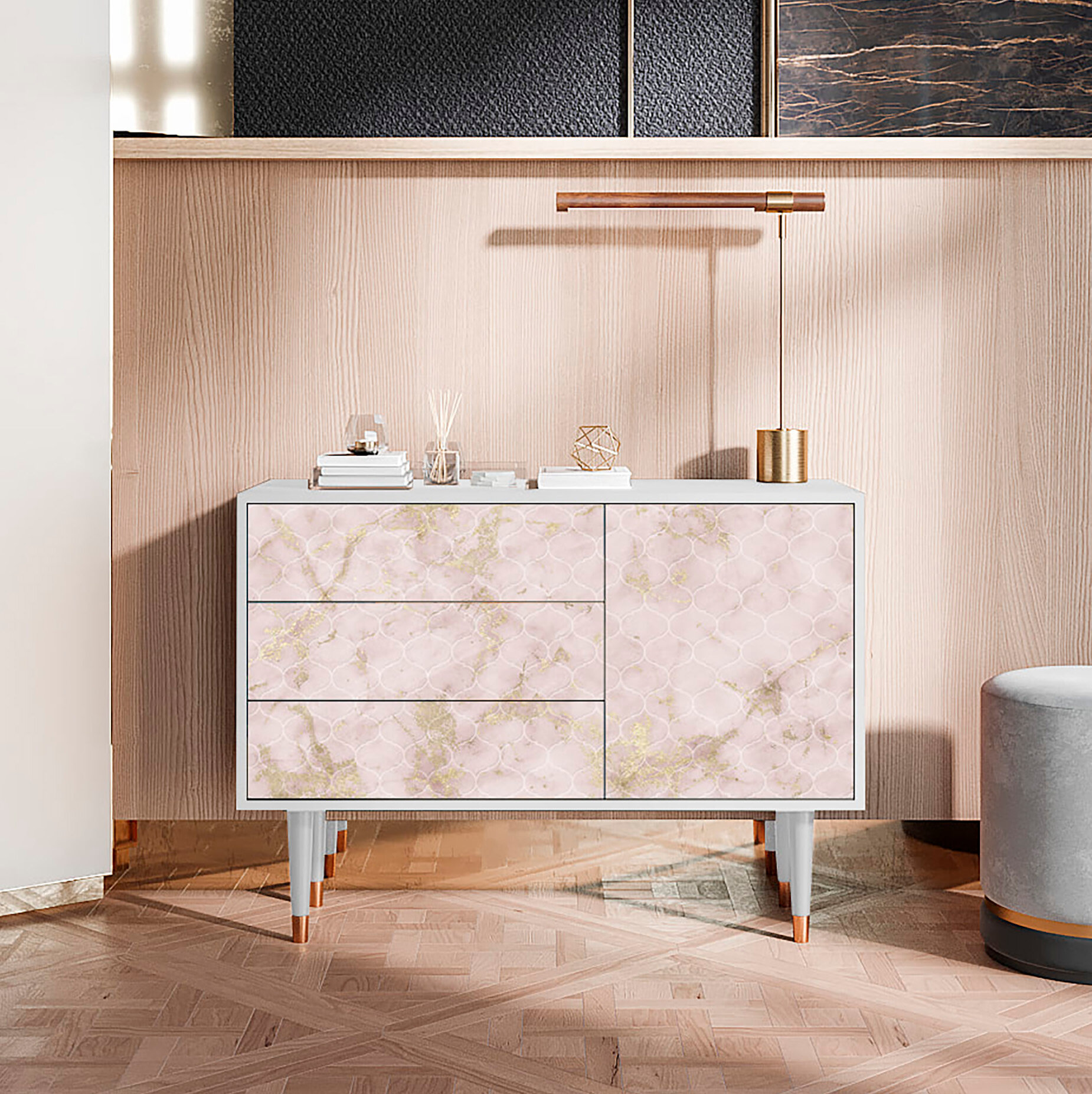 Комод - STORYZ - S3 Dirty Roses, Размер - 115 x 84 x 41 см, Цвет корпуса - , Белый