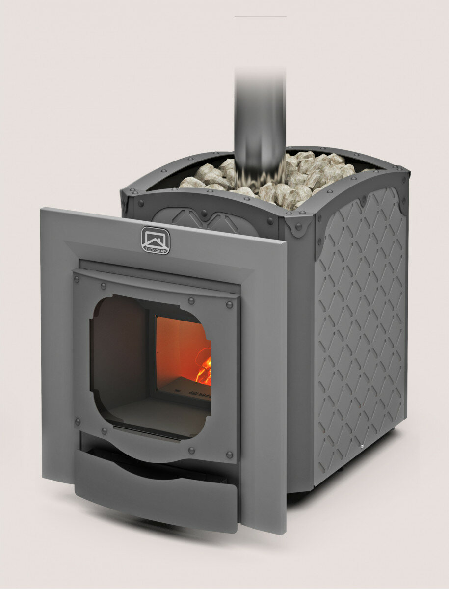 Печь банная Былина-18 Ч Панорама (1.2) (Теплодар)