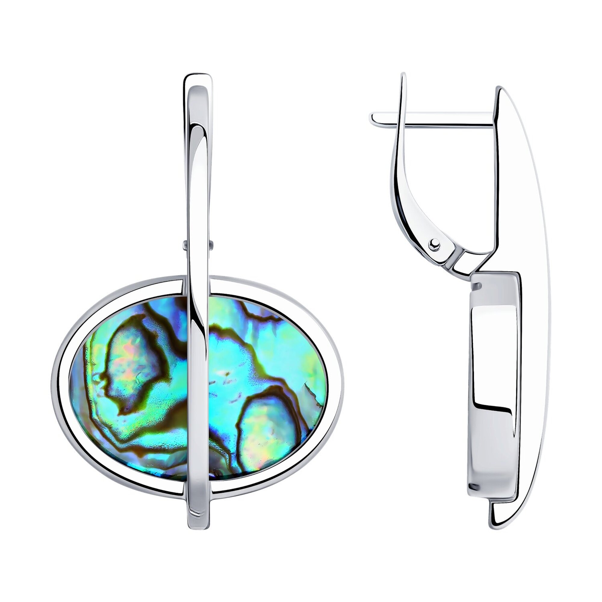 Серьги, серебро, 925 проба, родирование, перламутр