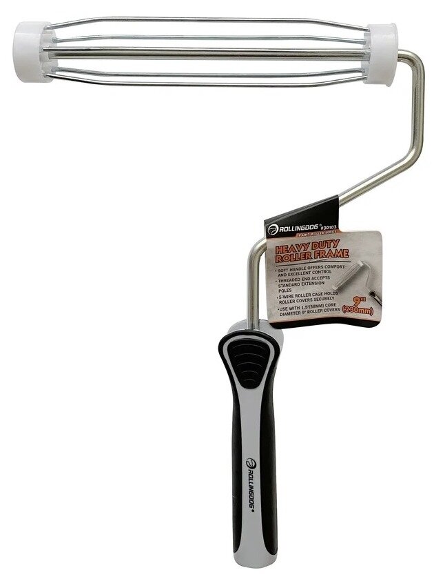 Ручка для валика Rollingdog / Роллингдог бюгель каркасный с резьбой для удлинителя, из стали и пластика, диаметр 8мм, длина 330мм / строительство и ремонт
