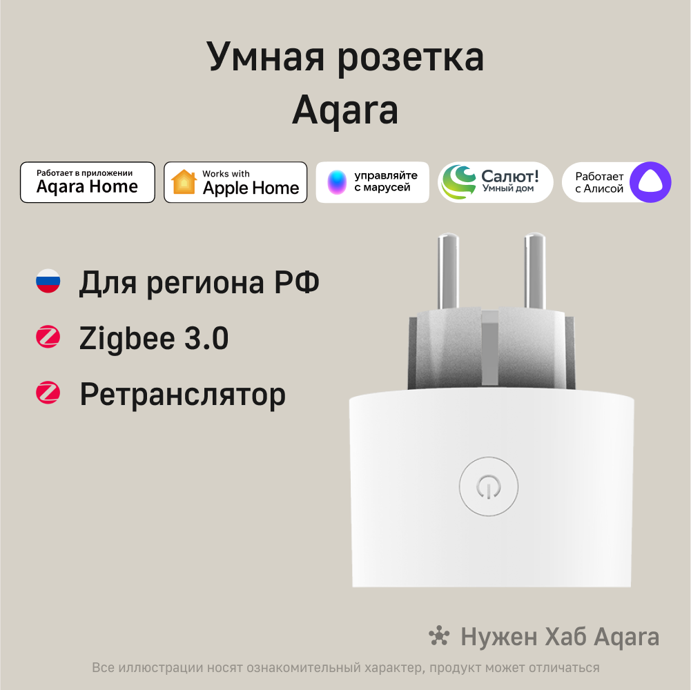 Умная розетка Aqara Smart Plug EU Wi-Fi (SP-EUC01)