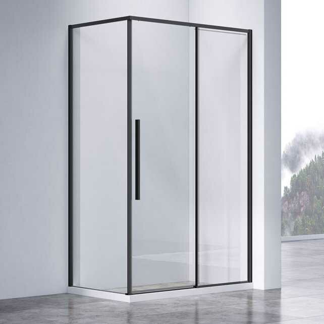 Душевой уголок Vincea Slim-N VSR-4SN8014CLB 140х80 см, профиль черный